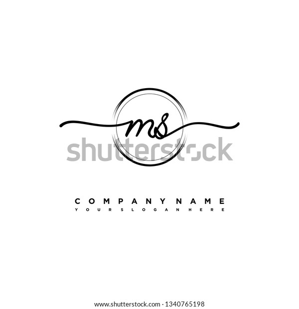 Ms Initial Signature Logo Handwriting Logo Stock Vector (Royalty Free ...