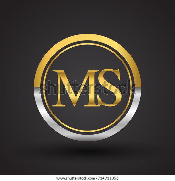 Ms Letter Logo Circle Gold Silver Stock Vector (Royalty Free) 714911056 ...