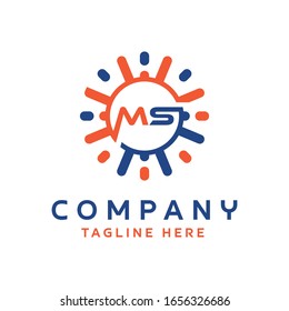 Ms Letter Spark Logo Design Stock Vector (Royalty Free) 1656326686 ...