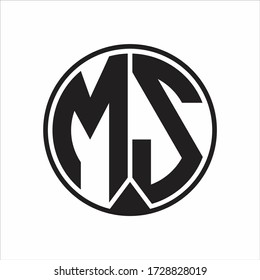 Ms Logo Monogram Circle Piece Ribbon Stock Vector (Royalty Free ...
