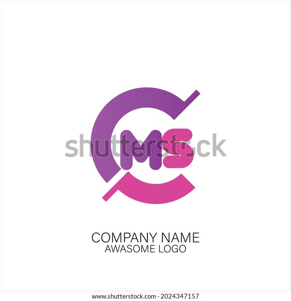 Ms Pink Purple Logo Design Stock Vector (Royalty Free) 2024347157 ...