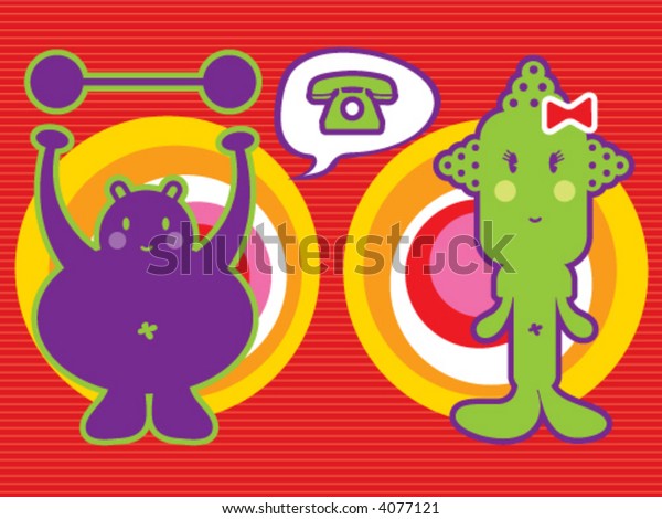 Ms Skinny Mr Fat Vector Illustrated Stock Vector (Royalty Free) 4077121 ...