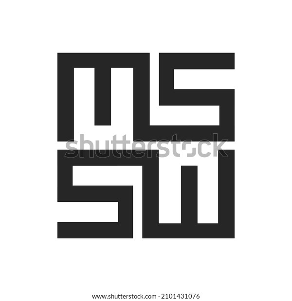 Ms Sw Letter Design Concept Stock Vector (Royalty Free) 2101431076 ...