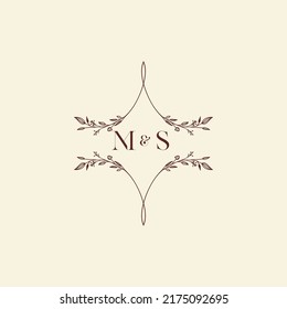 Ms Wedding Initial Logo Letters High Stock Vector (Royalty Free ...