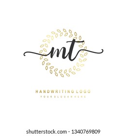 Mt Initial Signature Logo Handwriting Logo Stock Vector (Royalty Free ...