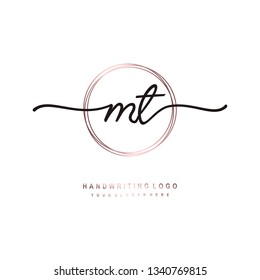 Mt Initial Signature Logo Handwriting Logo Stock Vector (Royalty Free ...