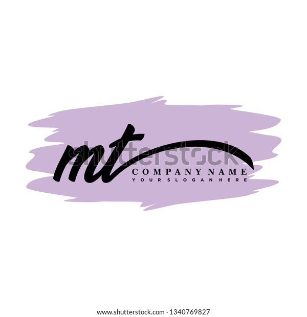 Mt Initial Signature Logo Handwriting Logo Stock Vector (Royalty Free ...