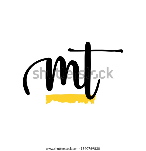 Mt Initial Signature Logo Handwriting Logo Stock Vector (Royalty Free ...