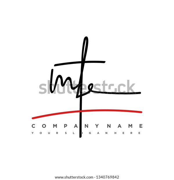 Mt Initial Signature Logo Handwriting Logo Stock Vector (Royalty Free ...