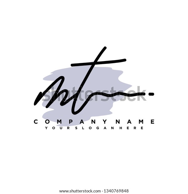 Mt Initial Signature Logo Handwriting Logo Stock Vector (Royalty Free ...