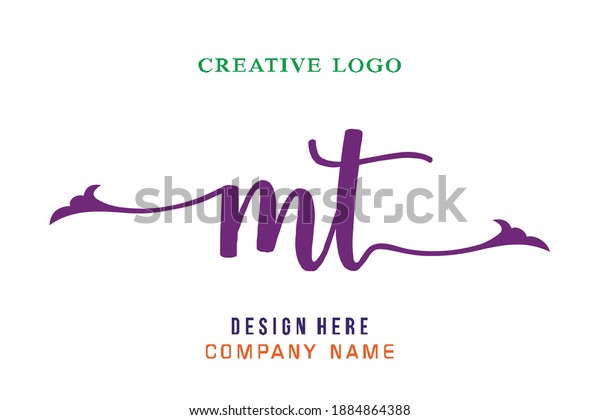 Mt Lettering Logo Simple Easy Understand Stock Vector (Royalty Free ...