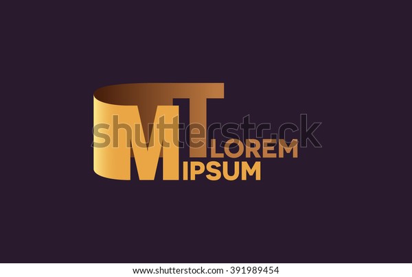MT letters logo, M and T letters logo alphabet design.