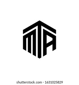 Mta Letter Logo Design Polygon Monogram: vetor stock (livre de direitos ...