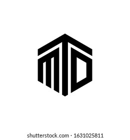 Mtd Letter Logo Design Polygon Monogram: vector de stock (libre de ...