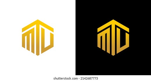 Mtu Letter Logo Design Polygon Monogram Stock Vector (Royalty Free ...
