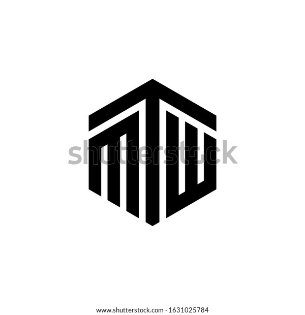 Mtw Letter Logo Design Polygon Monogram Stock Vector (Royalty Free ...