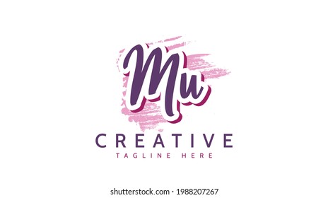 Mu Initials Handwriting Logo Vector Stock Vector (Royalty Free ...