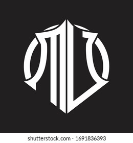 Mu Logo Monogram Emblem Circle Rounded Stock Vector (Royalty Free ...