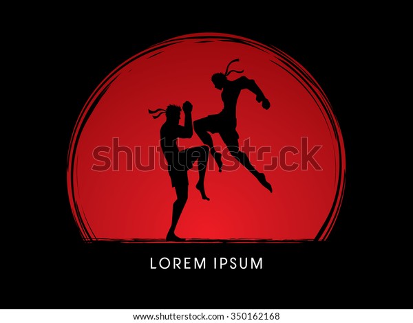 Muay Thai Thai Boxing Designed On Stock Vector (Royalty Free) 350162168