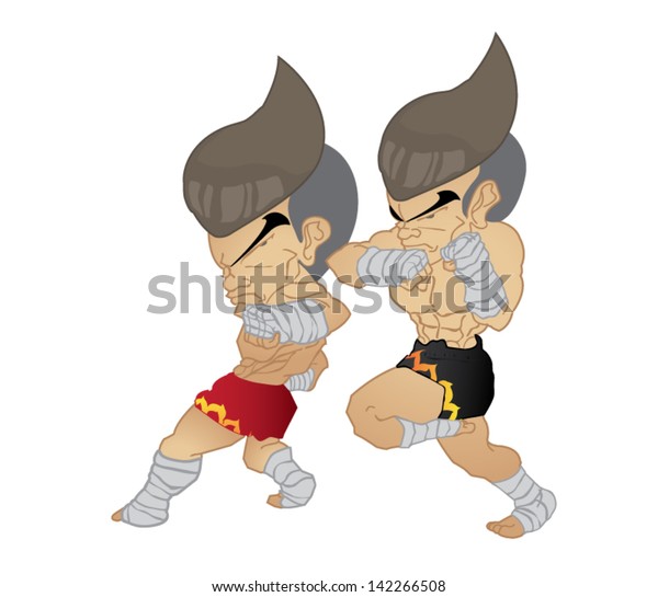 Muay Thai Reverse Elbow Vs Elbow Stock Vector (Royalty Free) 142266508