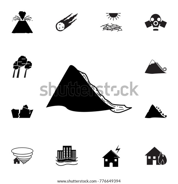 Mudflow Disaster Icon Set Natural Disasters Stock Vector (Royalty Free ...