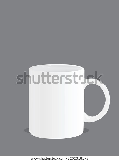 Mug White Plain Vector Illustration Sublimation Stock Vector (Royalty ...
