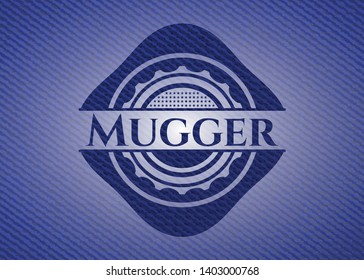 Mugger Emblem Jean Texture Vector Illustration Stock Vector (Royalty ...