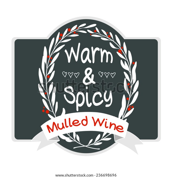 Mulled Wine Label Template Doodle Hand: стоковая векторная графика (без ...