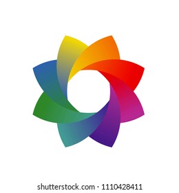 Multi Color Flower Logo Stock Vector (Royalty Free) 1110428411 ...