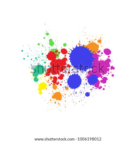 Multi Color Paint Splatter Icon Image Stock Vector (Royalty Free ...
