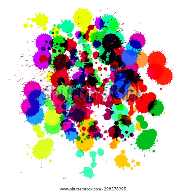 Multi Color Splash On White Background 库存矢量图（免版税）298578995 | Shutterstock