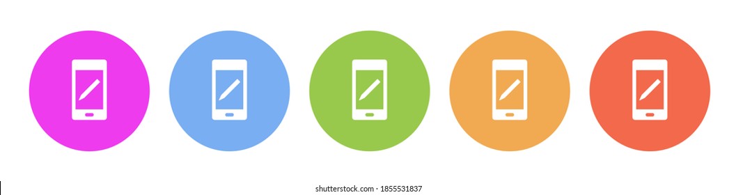 Multi Colored Icon Phone Edit Pencil Stock Vector (Royalty Free ...