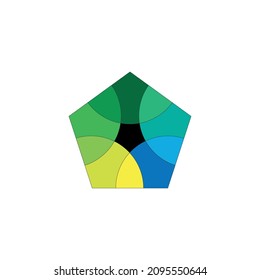 Multi Colour Pentagon Logo Design Vector Stock Vector (Royalty Free ...
