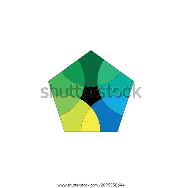 Multi Colour Pentagon Logo Design Vector Stock Vector (Royalty Free ...