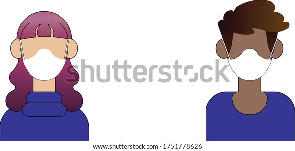 Multi Gender Adults Without Mask Young Stock Vector (Royalty Free ...