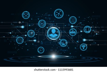 Multi Social Media Technology Background Stock Vector (Royalty Free ...