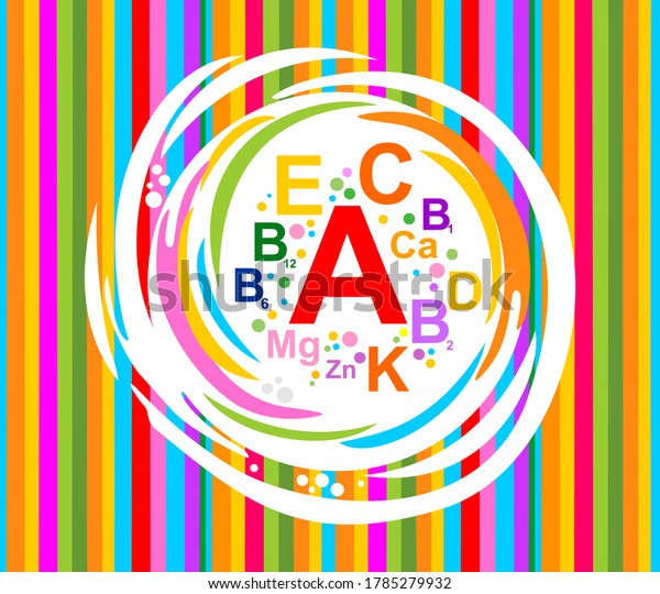 Multi Vitamin Complex Icons Multivitamin Supplement Stock Vector ...