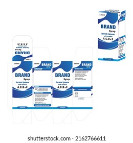 Multi Vitamin Syrup Packaging Design Template Stock Vector (Royalty ...