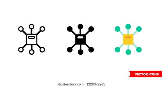 Multichannel Icon 3 Types Color Black Stock Vector (Royalty Free ...