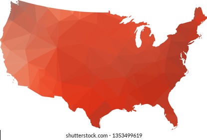 Multicolor Gradient Usa Map Low Poly Stock Vector (Royalty Free ...