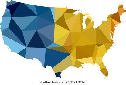 Multicolor Gradient Usa Map Low Poly Stock Vector (Royalty Free ...