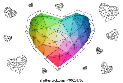 Multicolor Heart Isolated On White Background Stock Vector (Royalty ...