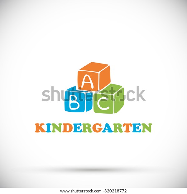 Multicolor Kindergarten Logo Isolated On White Stock Vector (Royalty ...