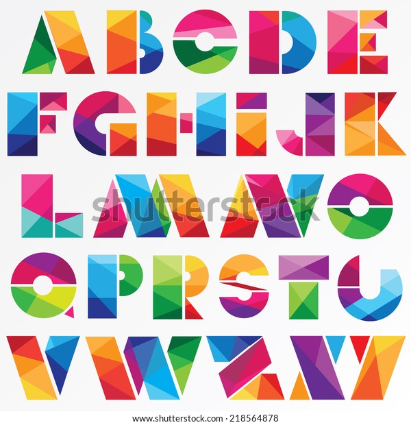 Multicolor Low Poly Style Alphabet Letters Stock Vector (Royalty Free ...