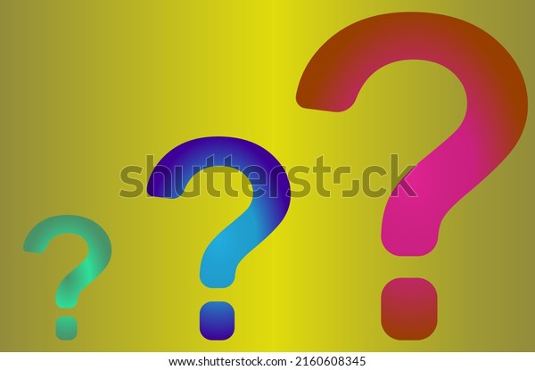 Multicolor Question Marks On Yellow Background Stock Vector (Royalty ...