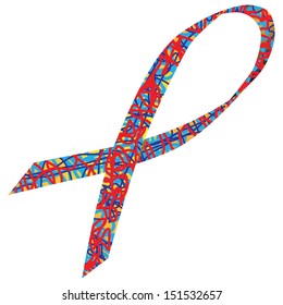 Multicolor Ribbon Symbol Autism Vector Illustration Stock Vector ...