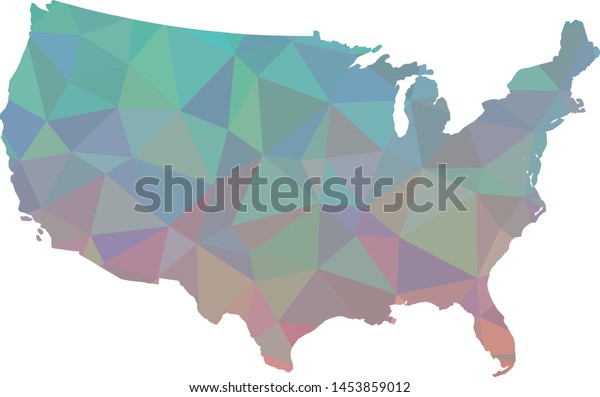 Multicolor United States America Map Low Stock Vector (Royalty Free ...