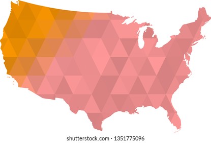 Multicolor Gradient Usa Map Low Poly: vector de stock (libre de ...