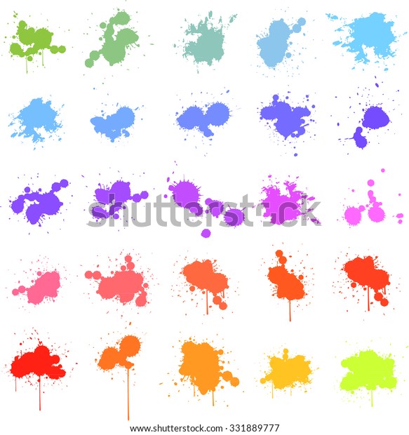 Multicolore Paint Splat Vector Illustration Isolated Stock Vector ...