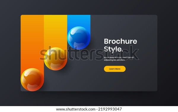 Multicolored 3d Spheres Poster Layout Premium Stock Vector (Royalty ...